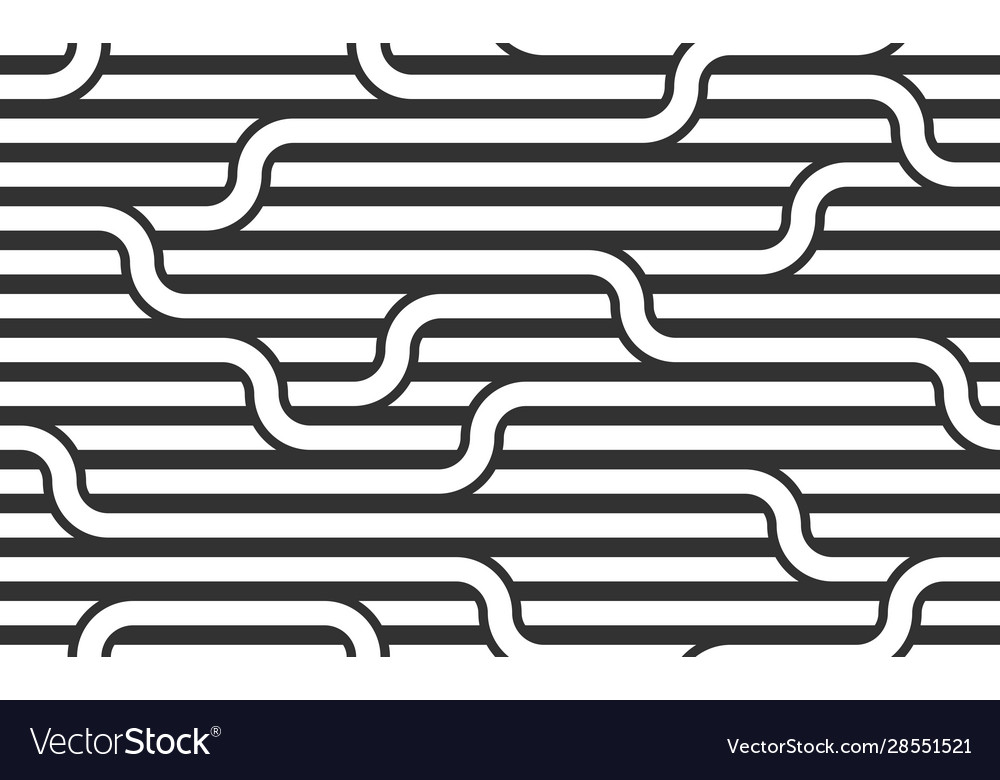 Lined seamless pattern with twisted lines Vector Image