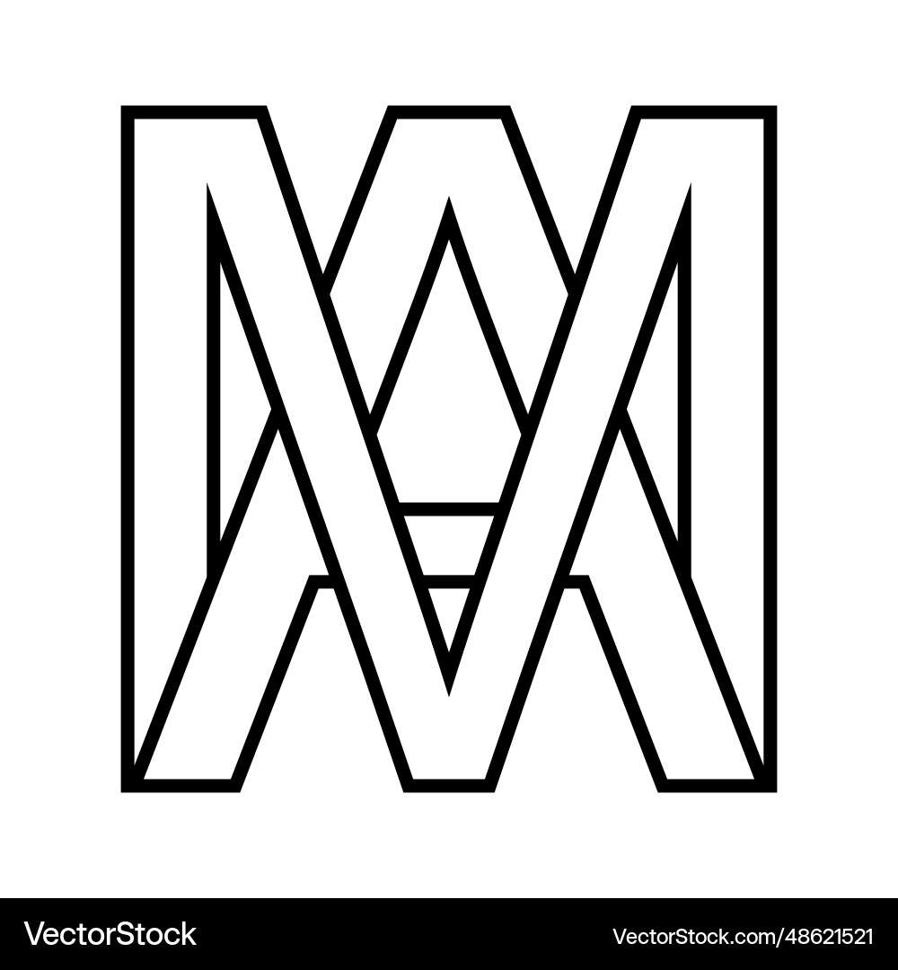 Logo sign ma am icon double letters logotype m a Vector Image