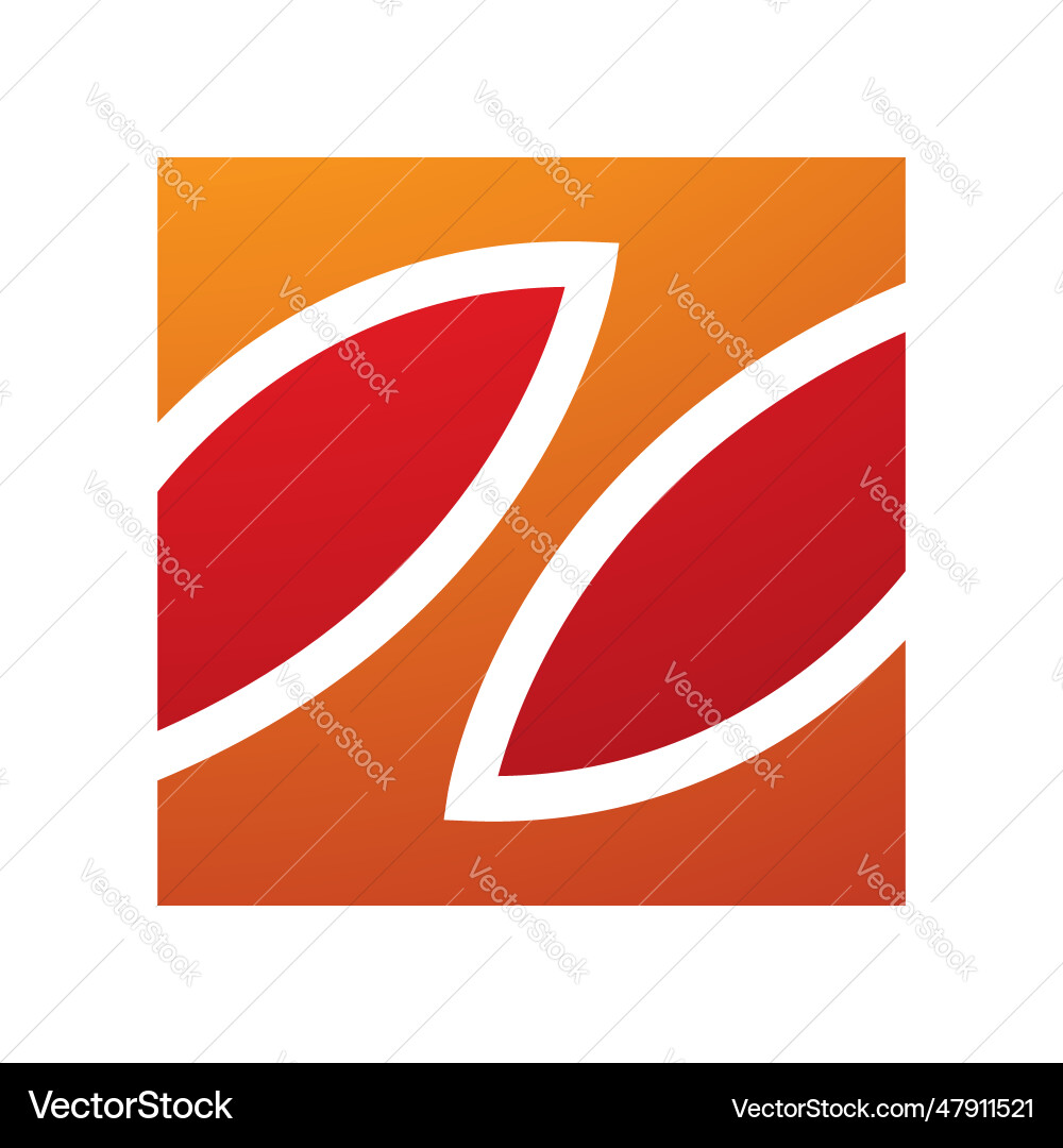 Orange and red square shaped letter z icon Vector Image