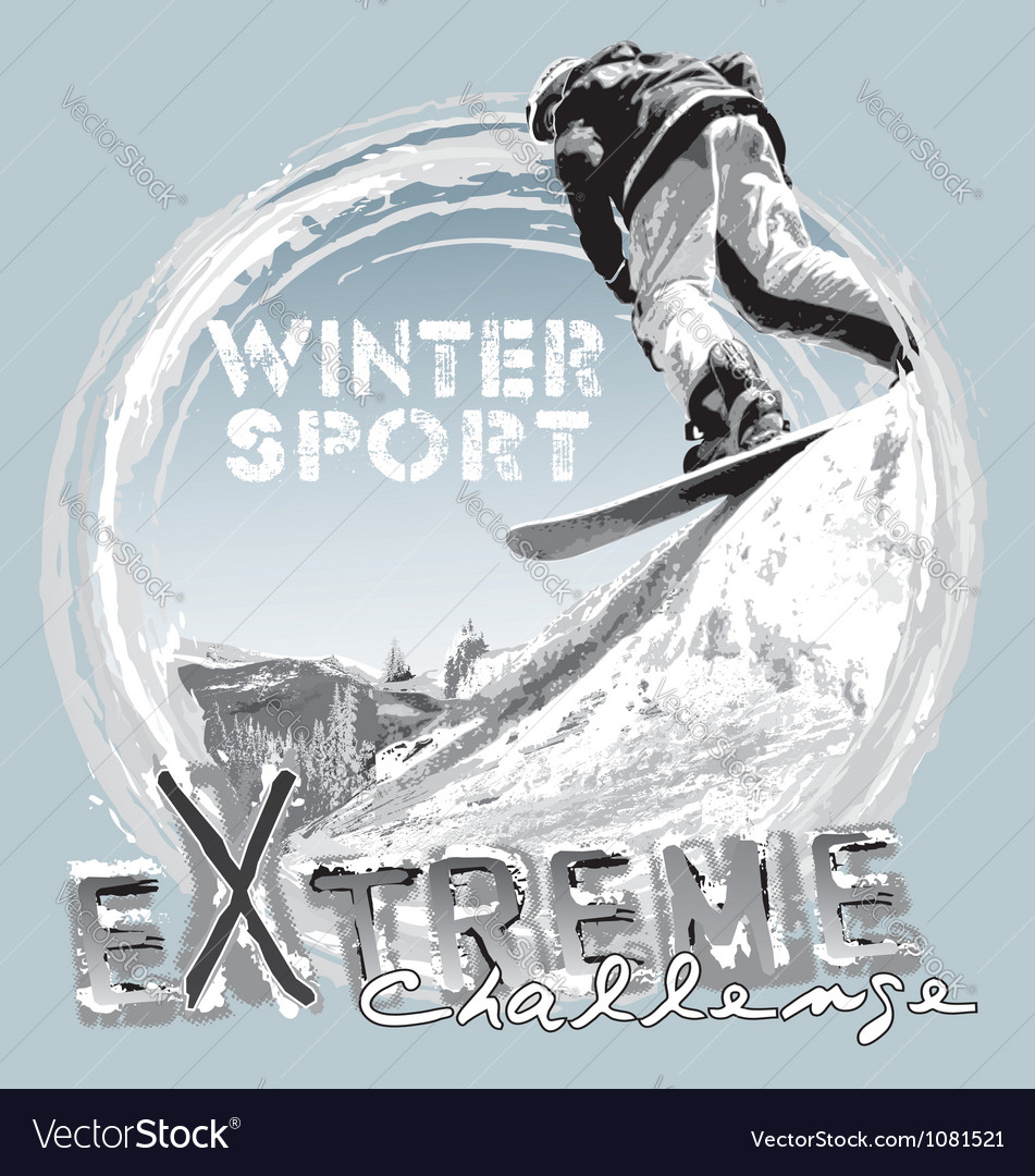 Snowboard free jump Royalty Free Vector Image - VectorStock