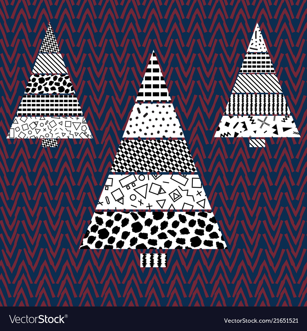 Tree christmas pattern Royalty Free Vector Image