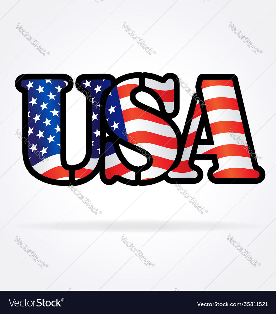 Usa flag text Royalty Free Vector Image - VectorStock