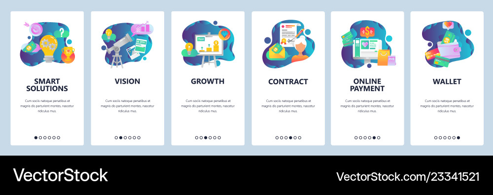 Web site onboarding screens online shopping Vector Image