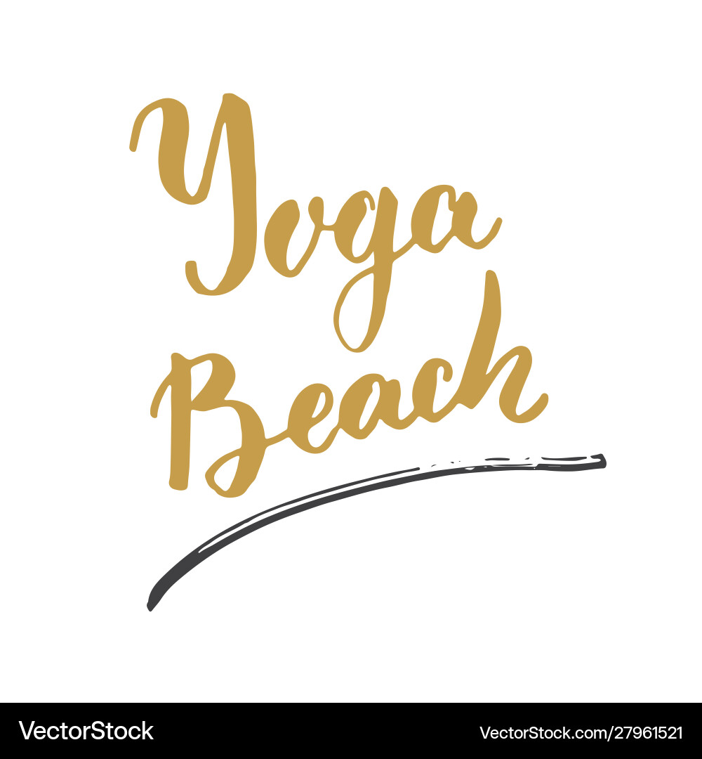 Yoga lettering label calligraphic hand drawn Vector Image