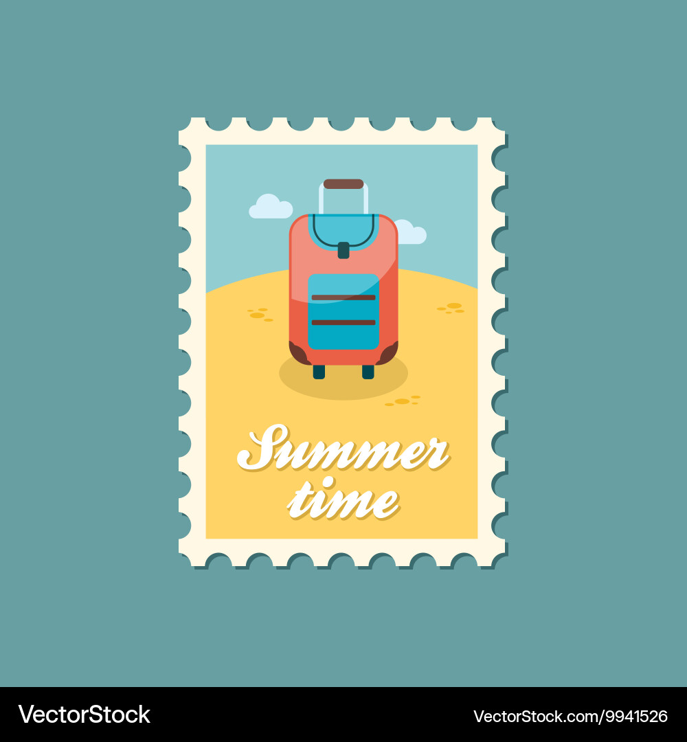 Baggage stamp travel summer vacation Royalty Free Vector