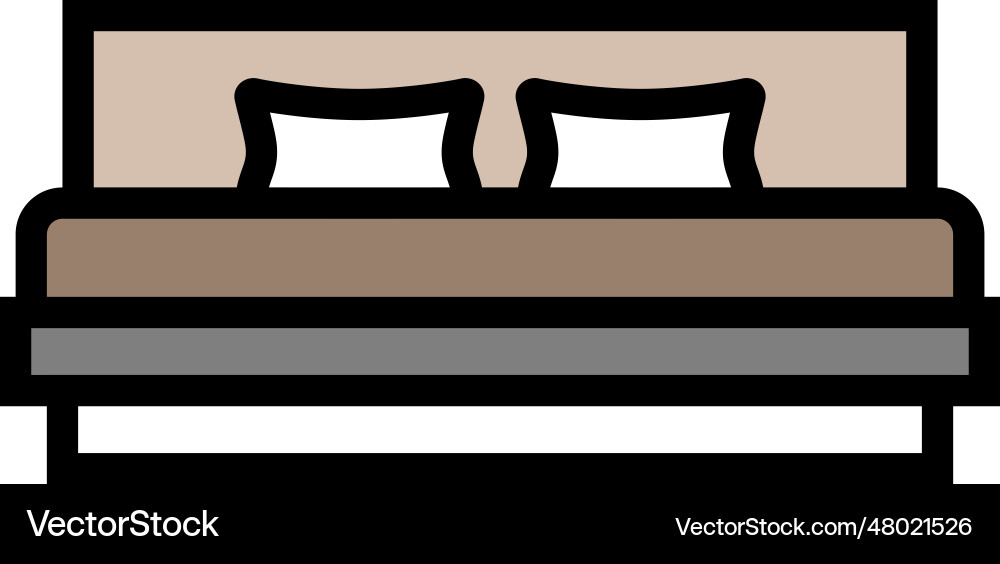Bed minimalistic stylish color icon Royalty Free Vector