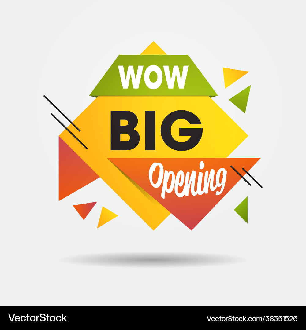 Big opening sticker we are open again after Vector Image