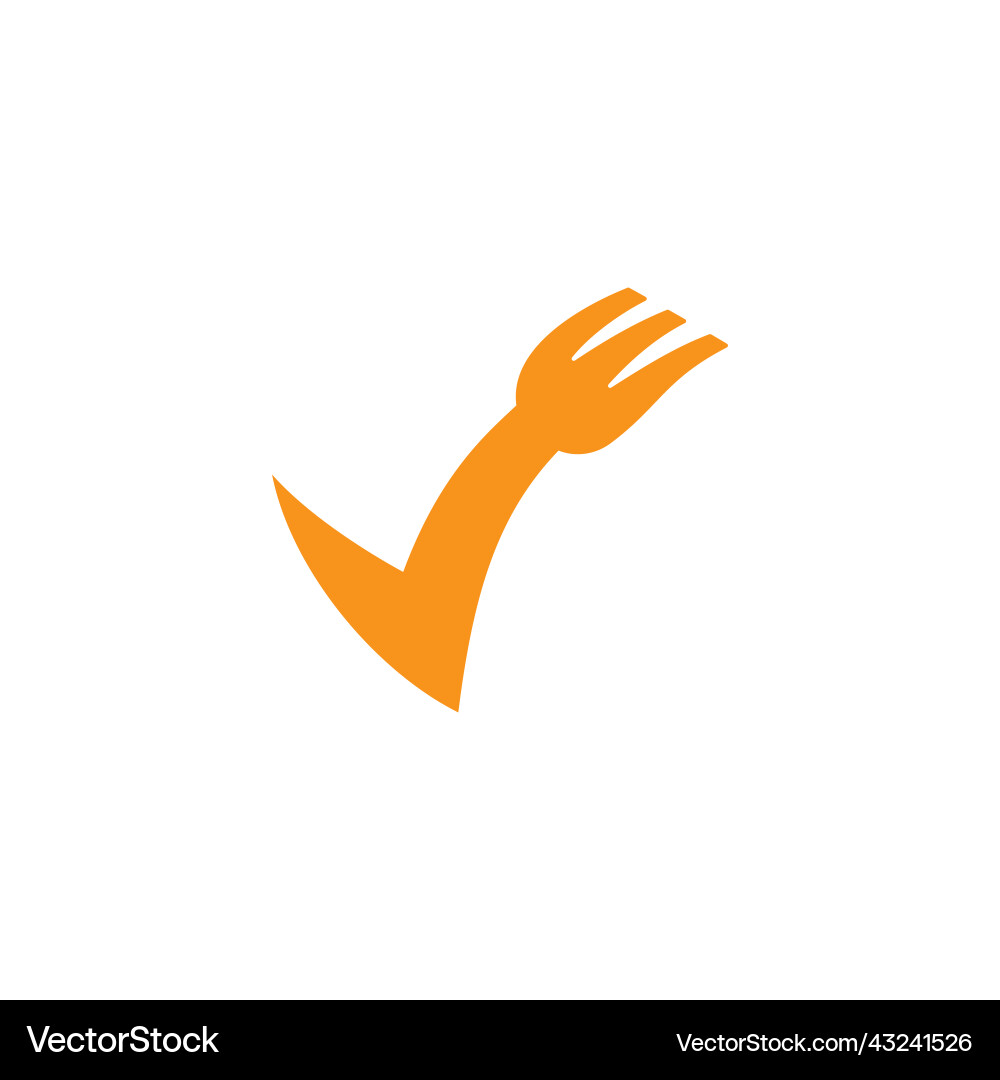 Check fork food certified approved logo icon Vector Image