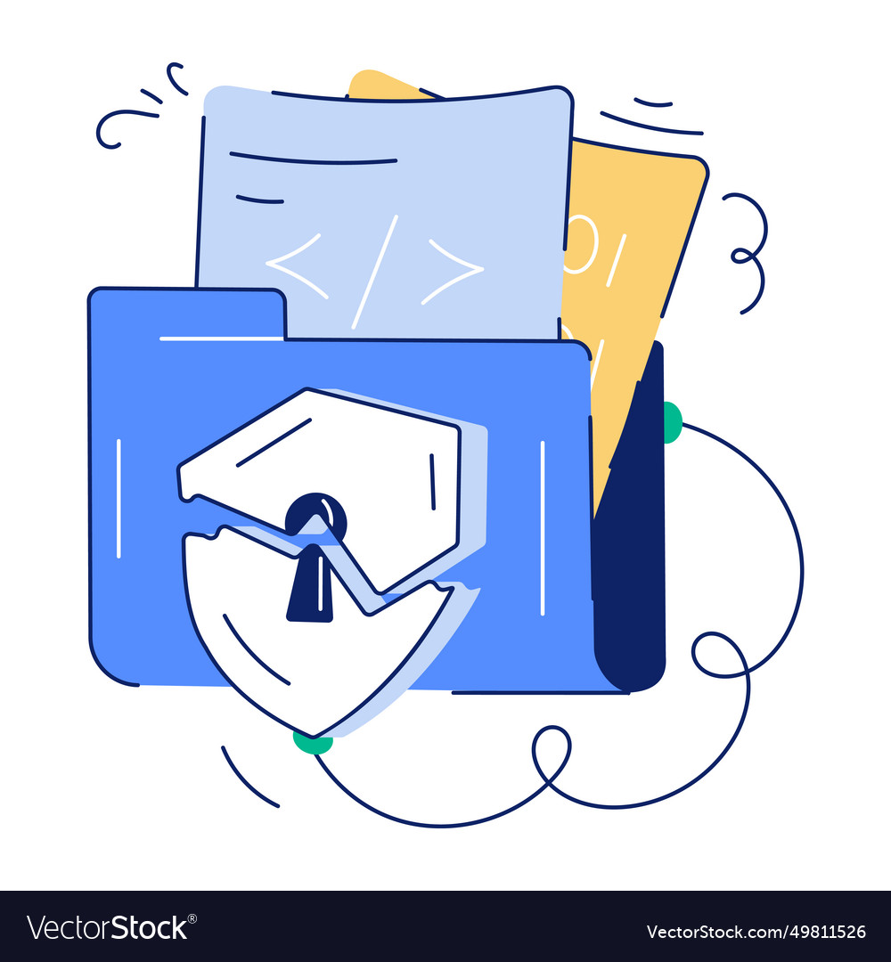 Check this data breach hand drawn mini Royalty Free Vector