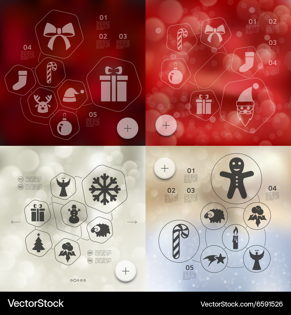 Christmas infographic with unfocused background Vector Image