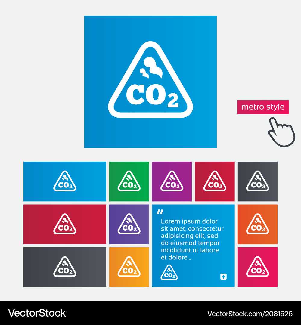 CO2 carbon dioxide formula sign icon Chemistry Vector Image