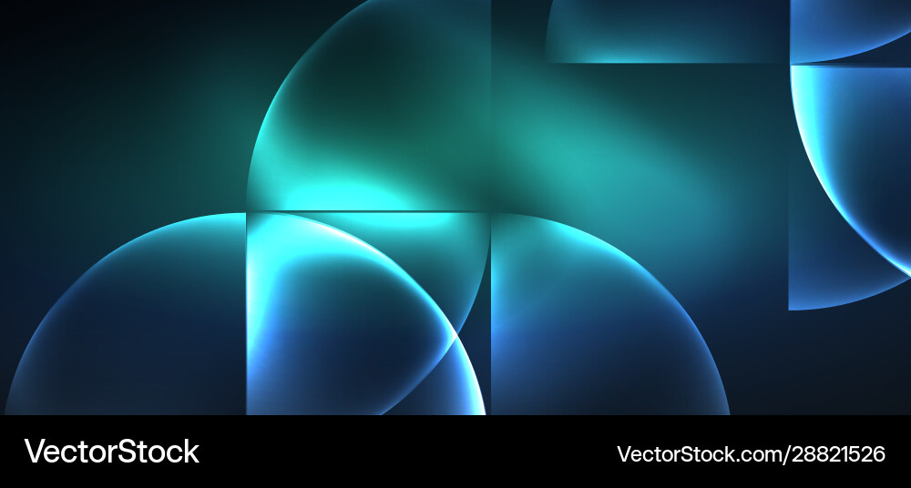 Colorful blue neon shape round triangle in modern Vector Image