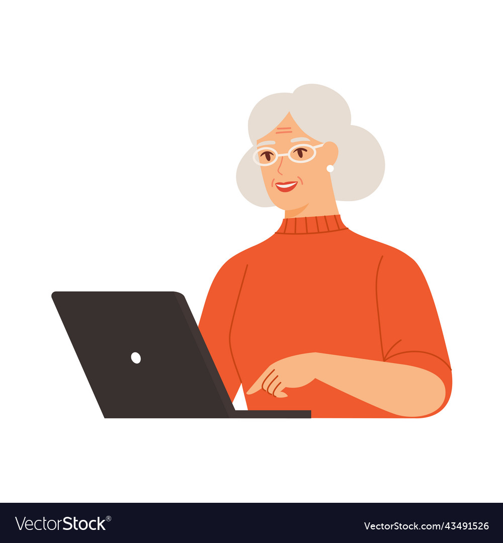 Concept of technology and old people Royalty Free Vector