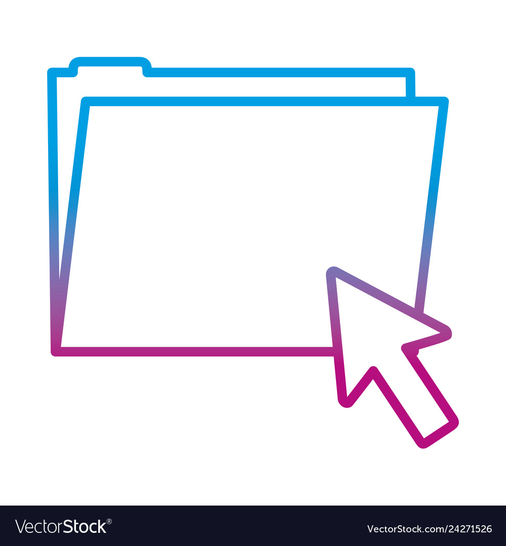 Degraded line folder file with arrow cursor mouse Vector Image