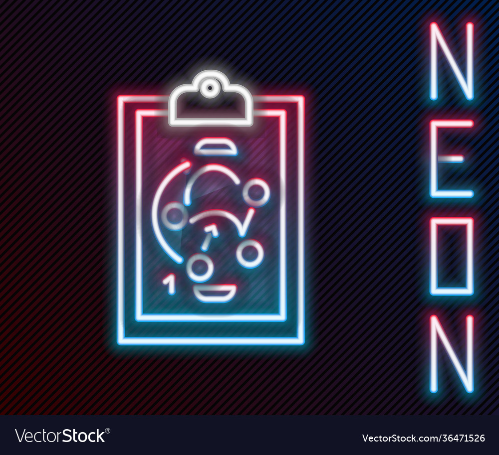 Glowing neon line planning strategy concept icon Vector Image