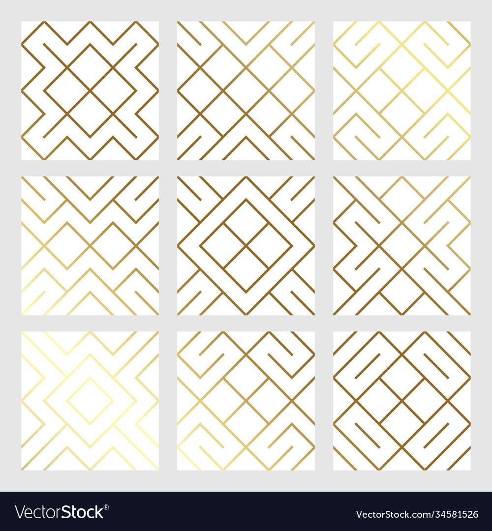 Golden abstract geometric seamless pattern tile Vector Image