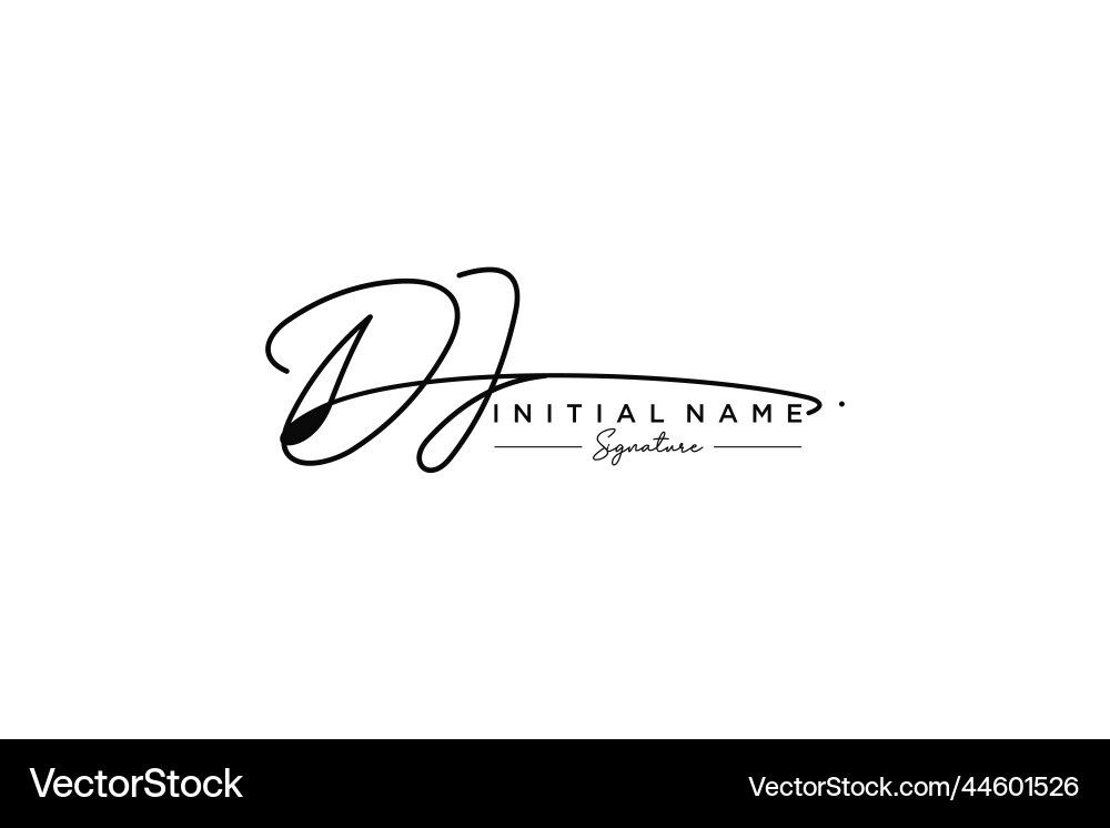 Initial dj signature logo template hand drawn Vector Image