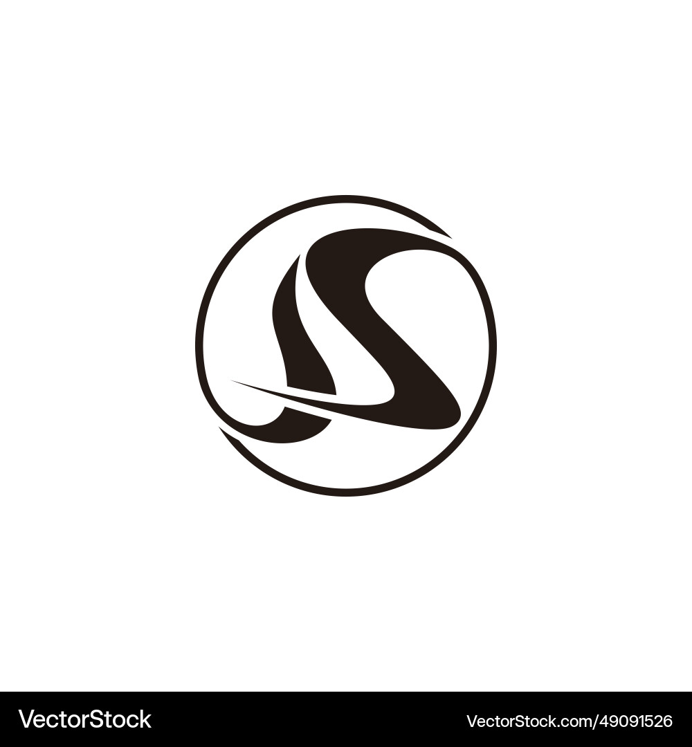Letter sa curves circle geometric logo Royalty Free Vector