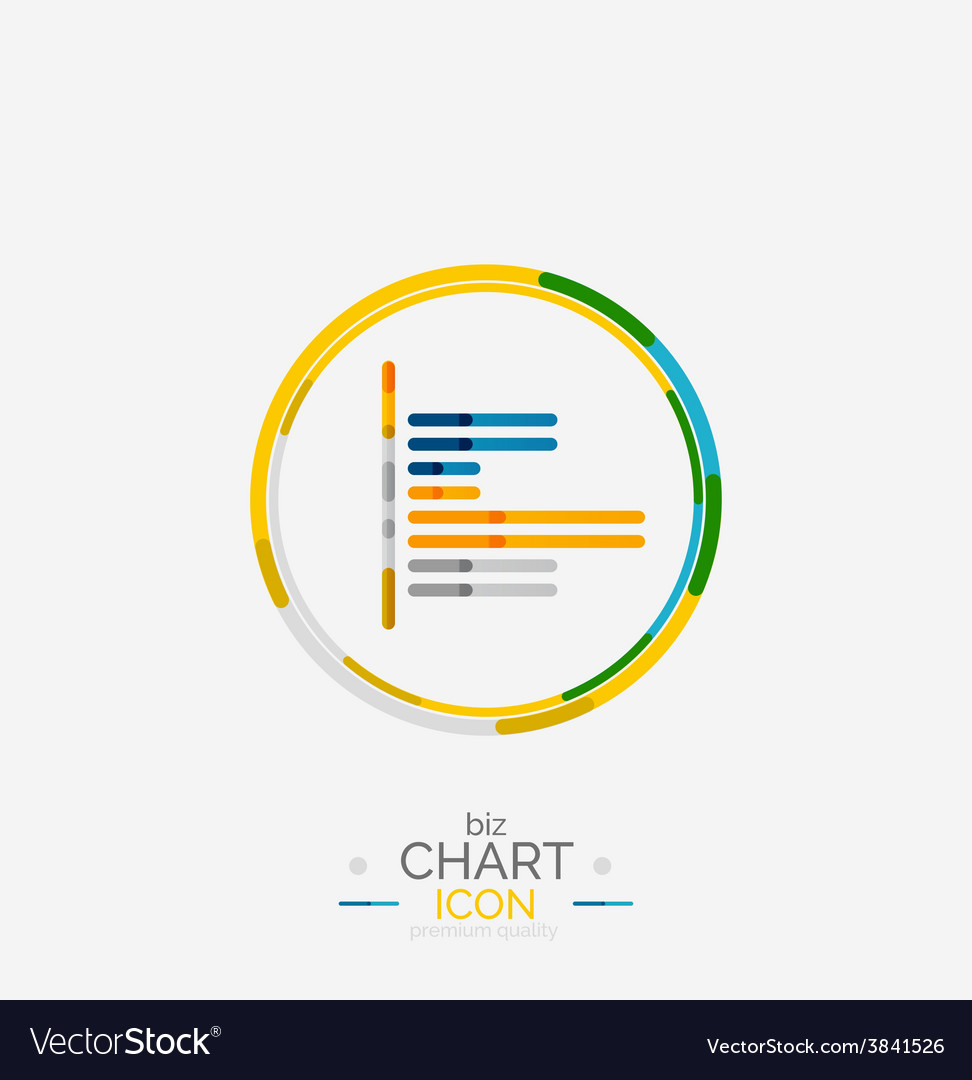 Line graph chart icon Royalty Free Vector Image
