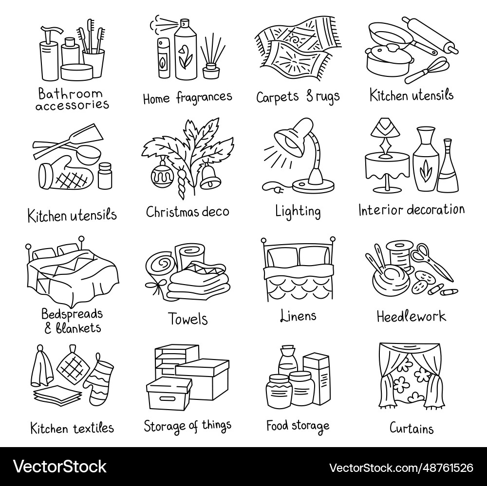 Line icons for the store catalog Royalty Free Vector Image