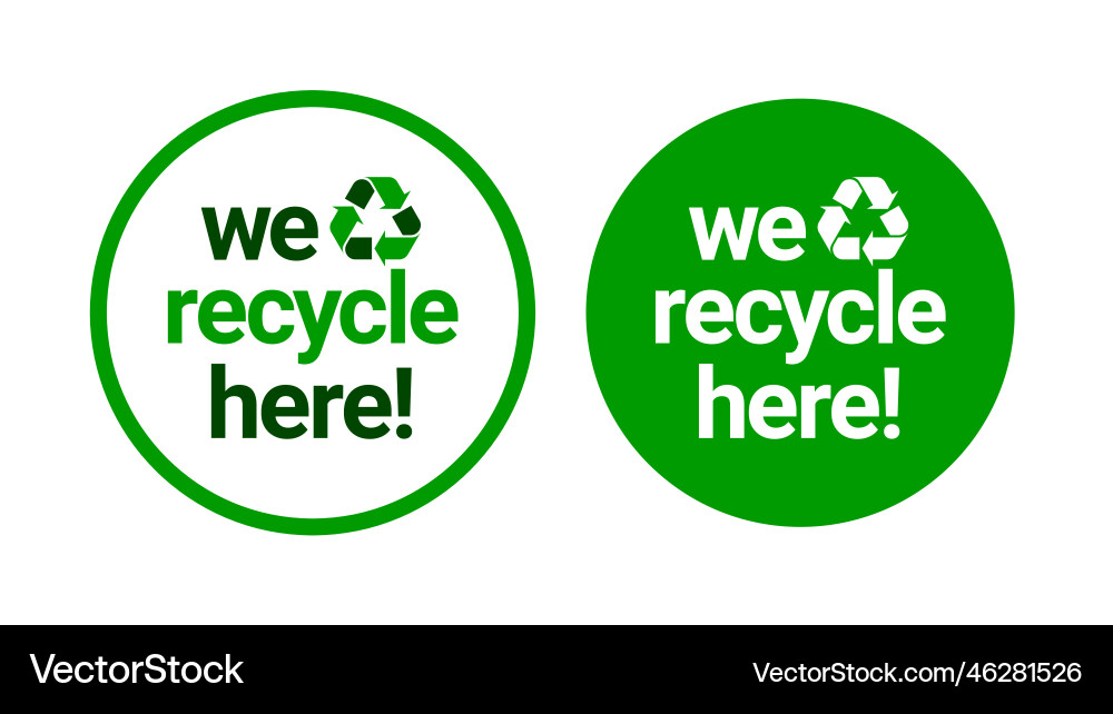 Recycling point sign poster concept Royalty Free Vector