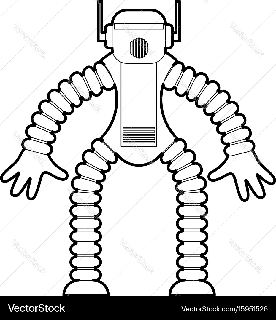 Robot monkey icon outline Royalty Free Vector Image