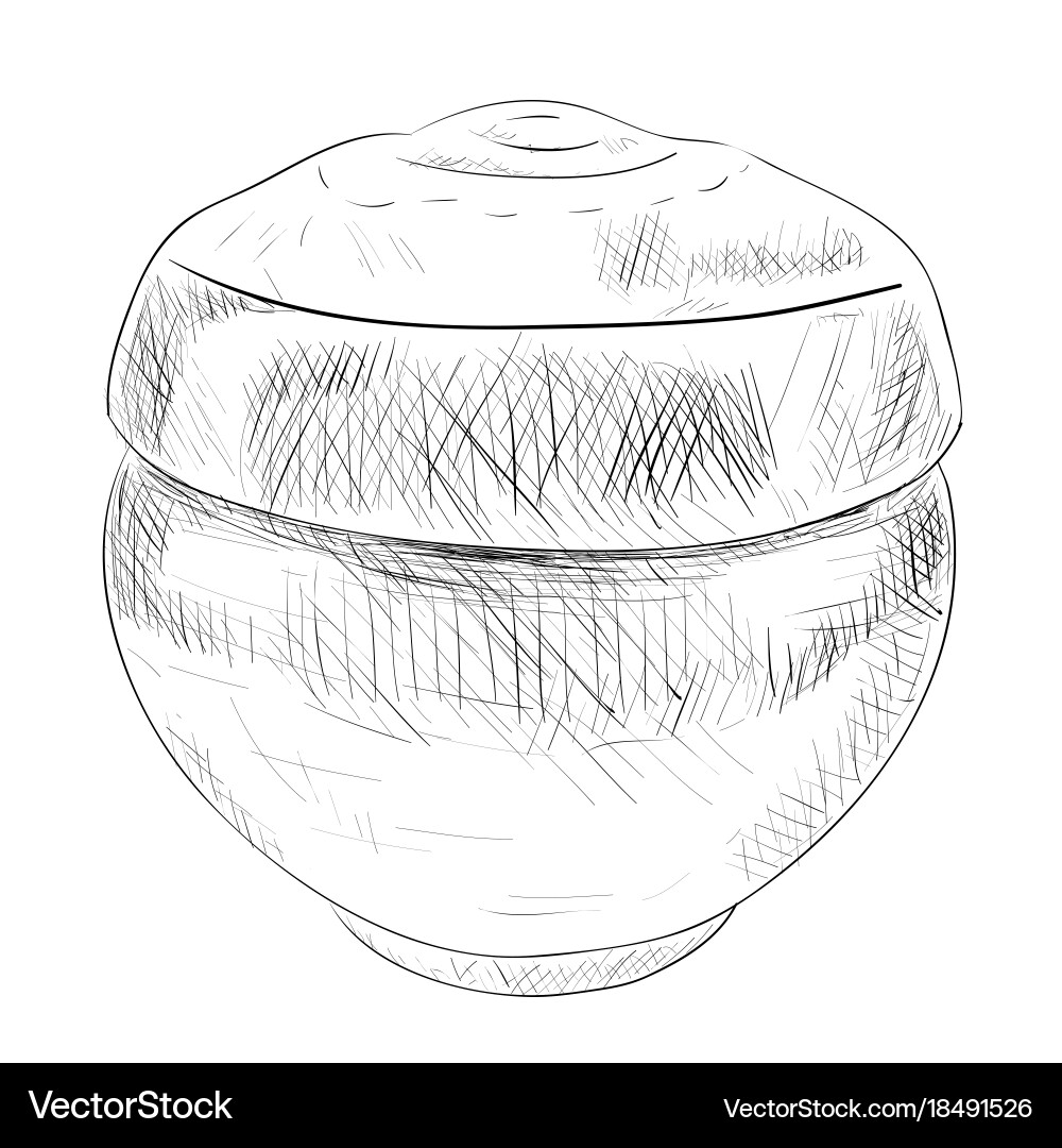Sketch of pot Royalty Free Vector Image - VectorStock