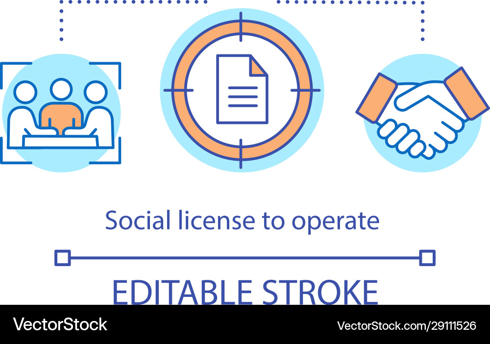 Social licence to operate concept icon Royalty Free Vector