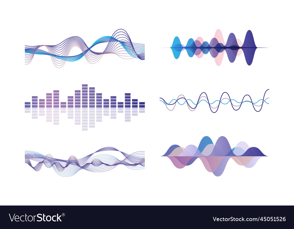 Sound waves and frequency audio waveform voice Vector Image