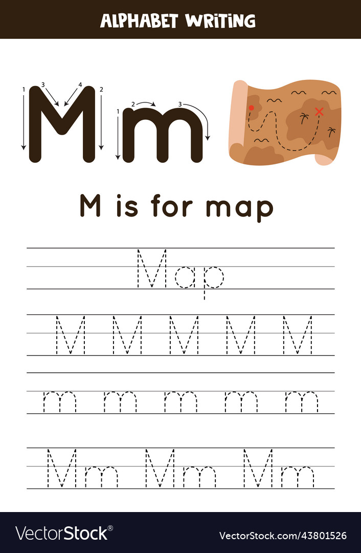 Tracing alphabet letters for kids learning letter Vector Image