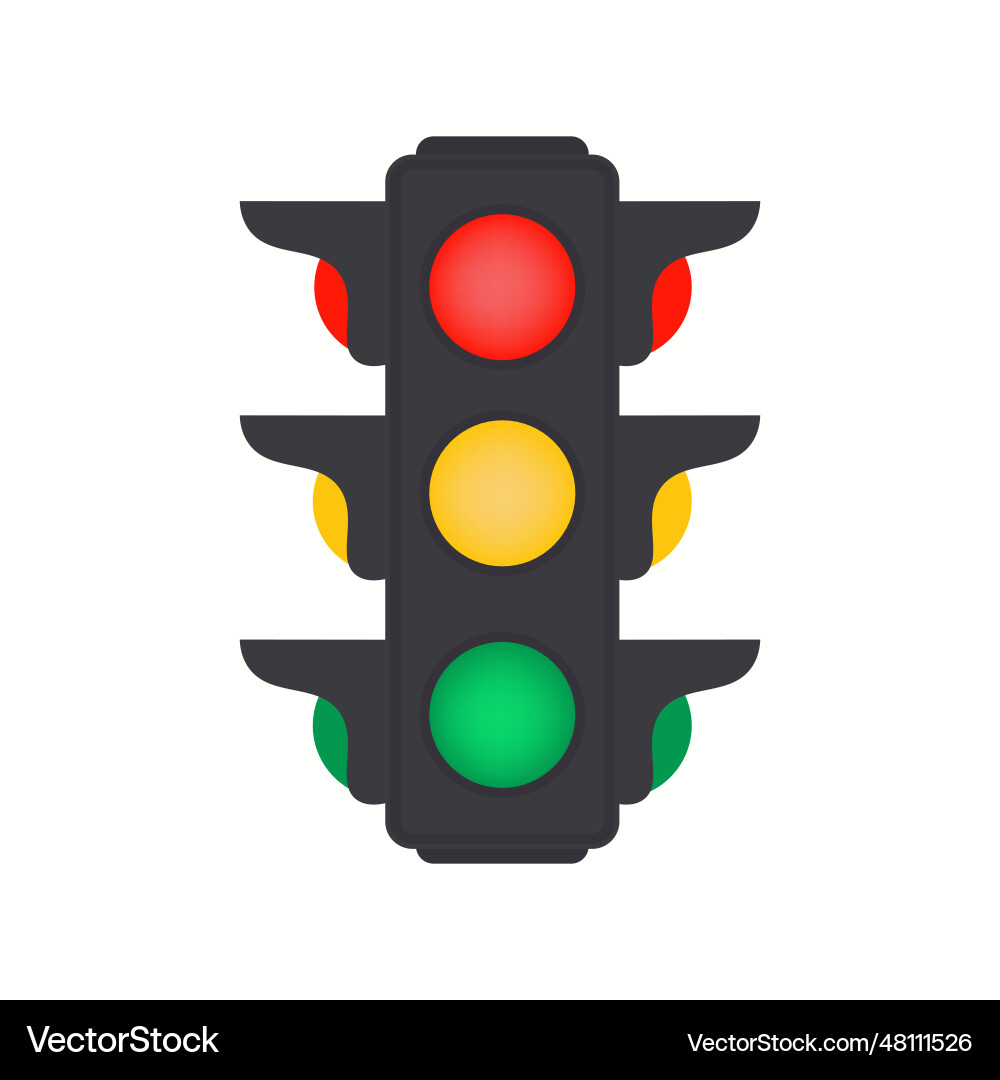 Traffic control light signal with red yellow Vector Image