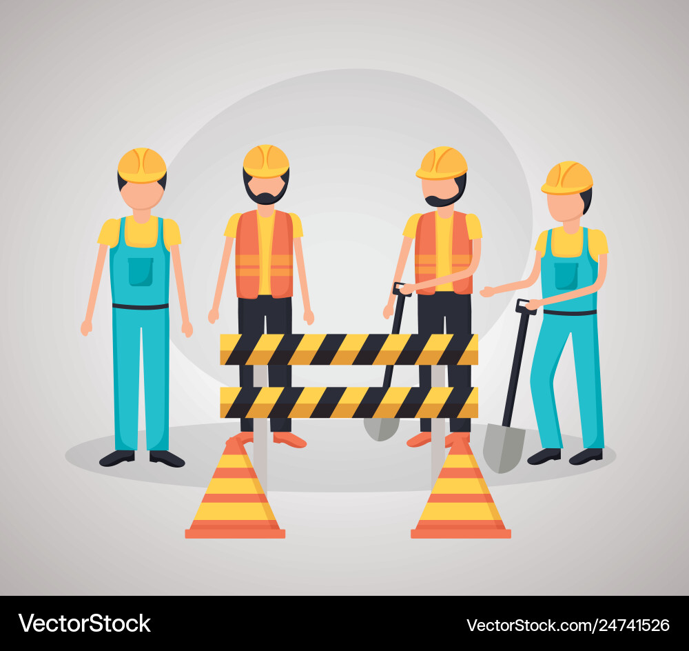 Workers construction equipment Royalty Free Vector Image