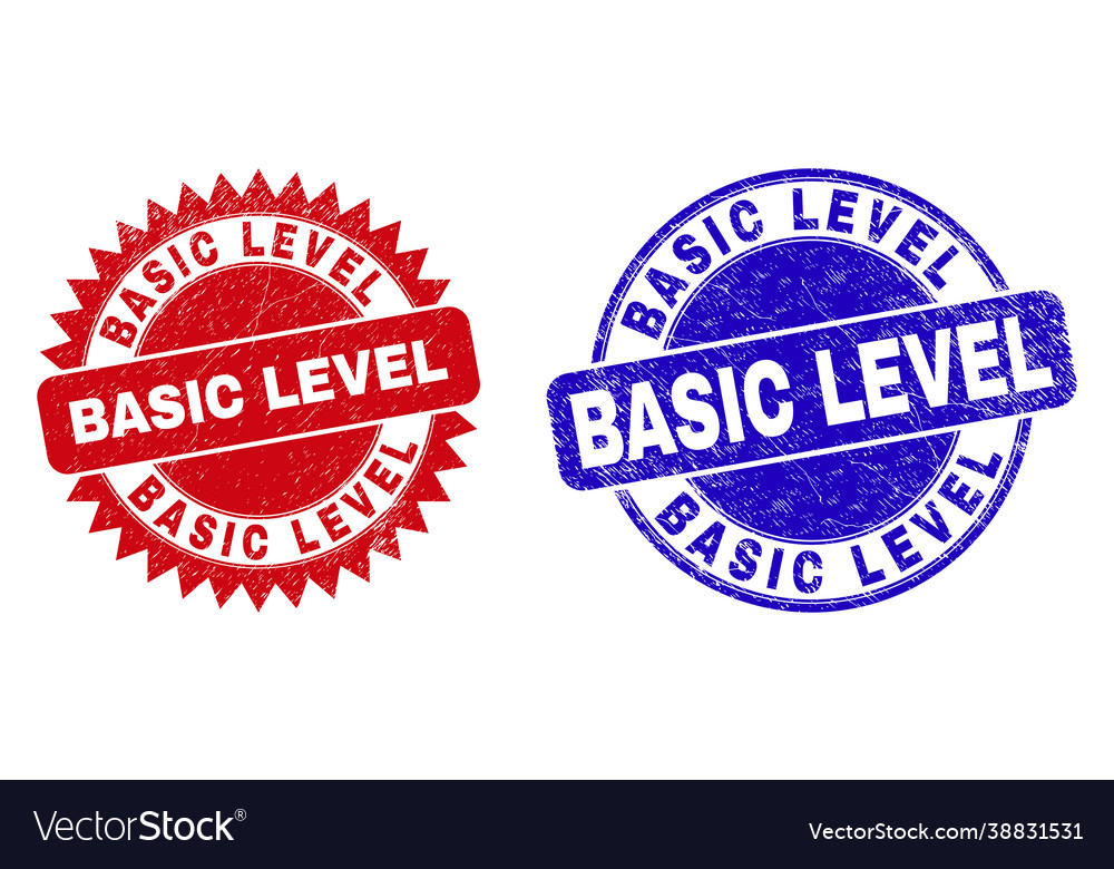 Basic level rounded and rosette watermarks Vector Image
