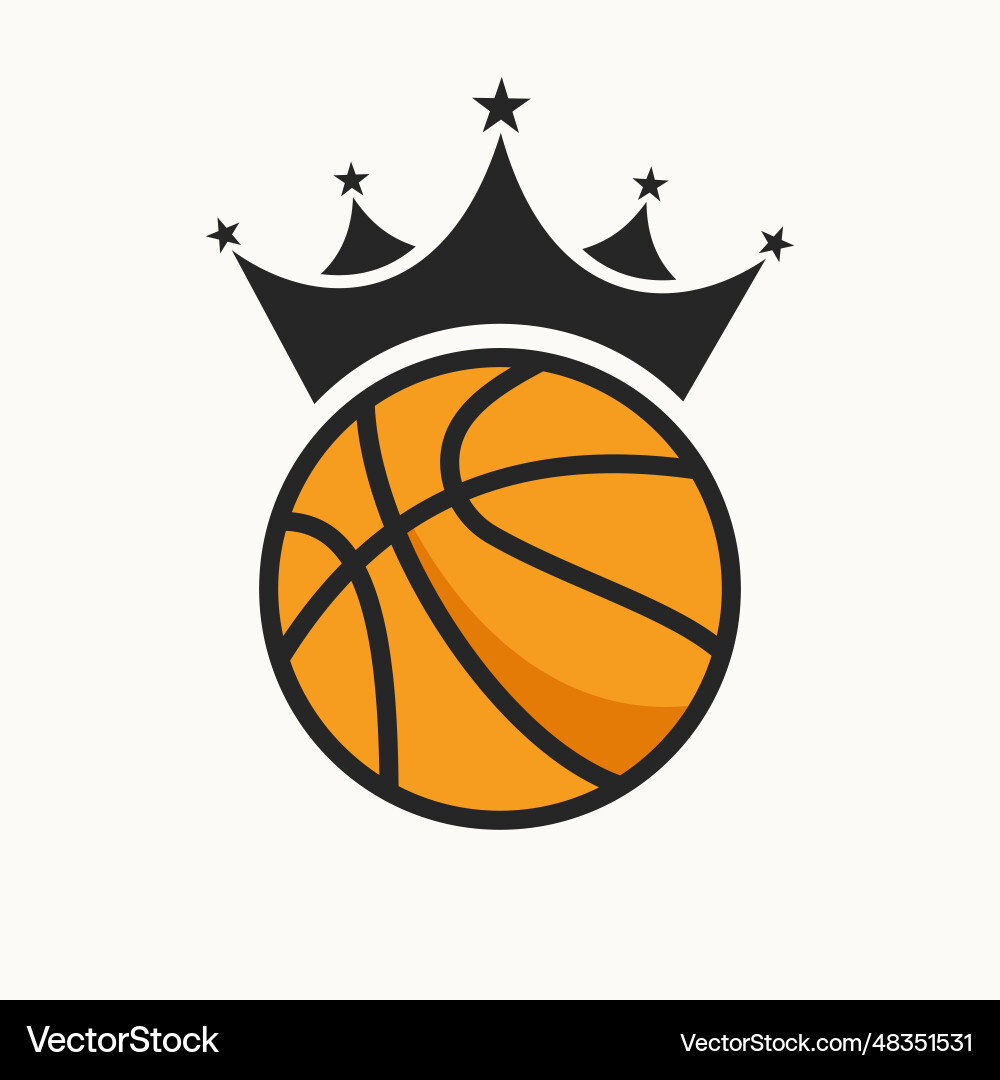 Basketball logo design concept with crown icon Vector Image