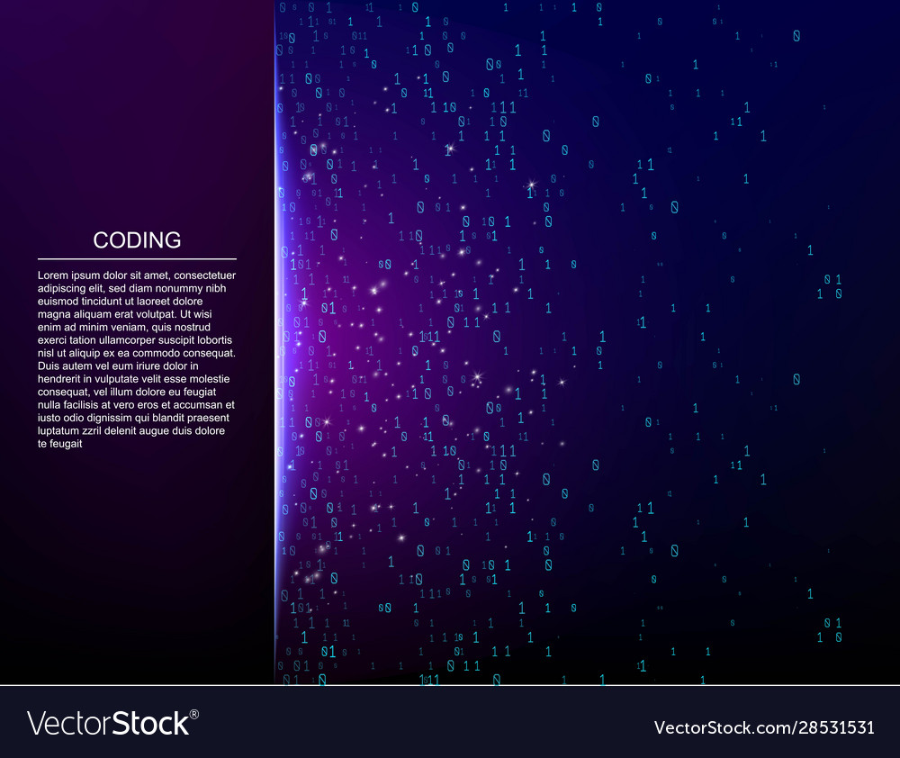 Binary code digital technology data sorting from Vector Image