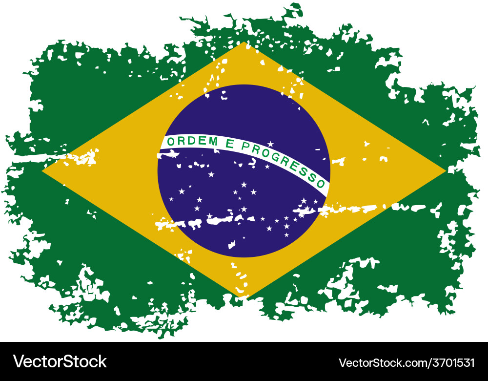 Brazilian grunge flag Royalty Free Vector Image