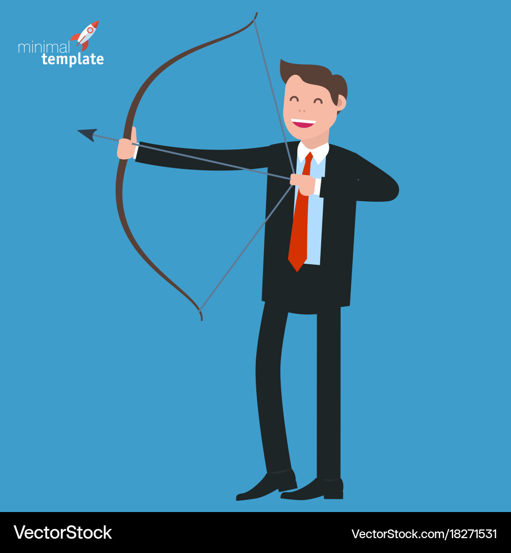 Businessman shooting arrow Royalty Free Vector Image