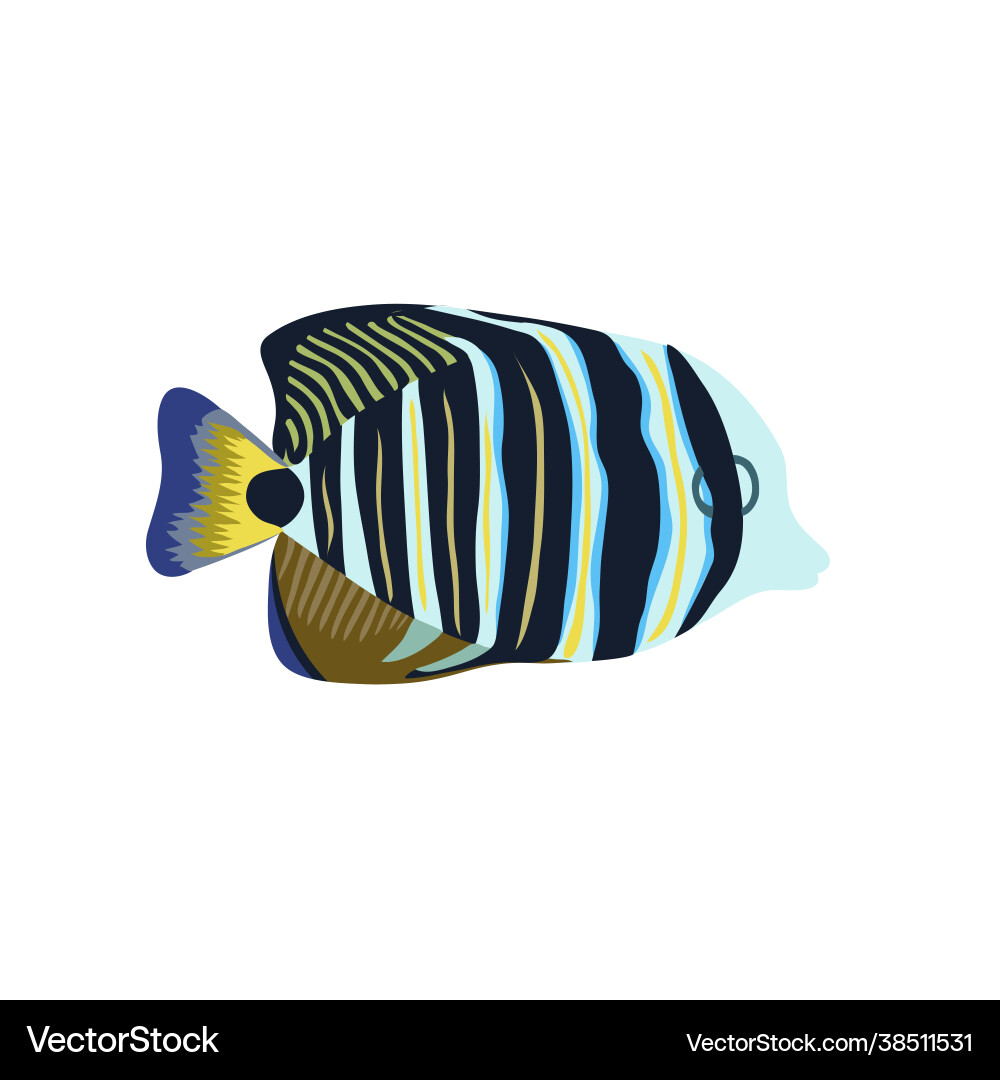 Cartoon butterflie fish isolated Royalty Free Vector Image