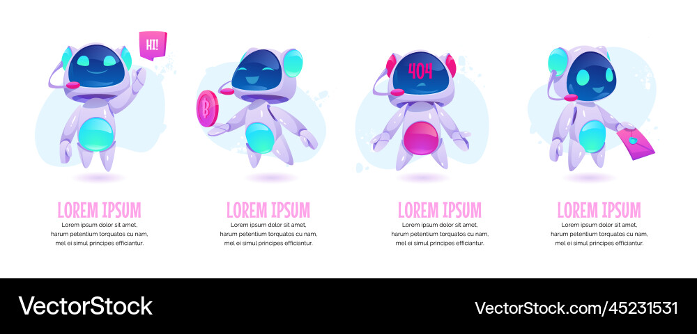Chat bot banners set future marketing innovation Vector Image