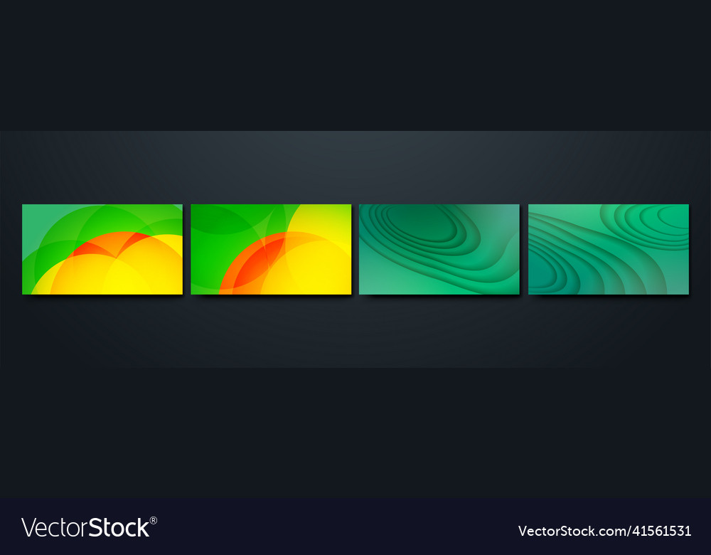 Circle orbs green yellow colorful abstract Vector Image