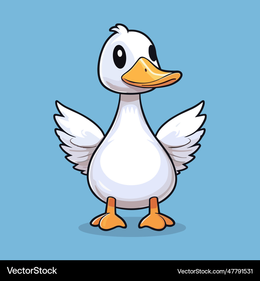 Cute goose cartoon character Royalty Free Vector Image
