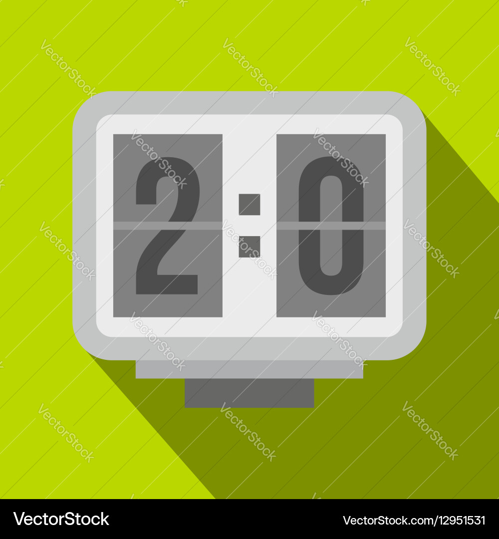 Electronic soccer scoreboard icon flat style Vector Image