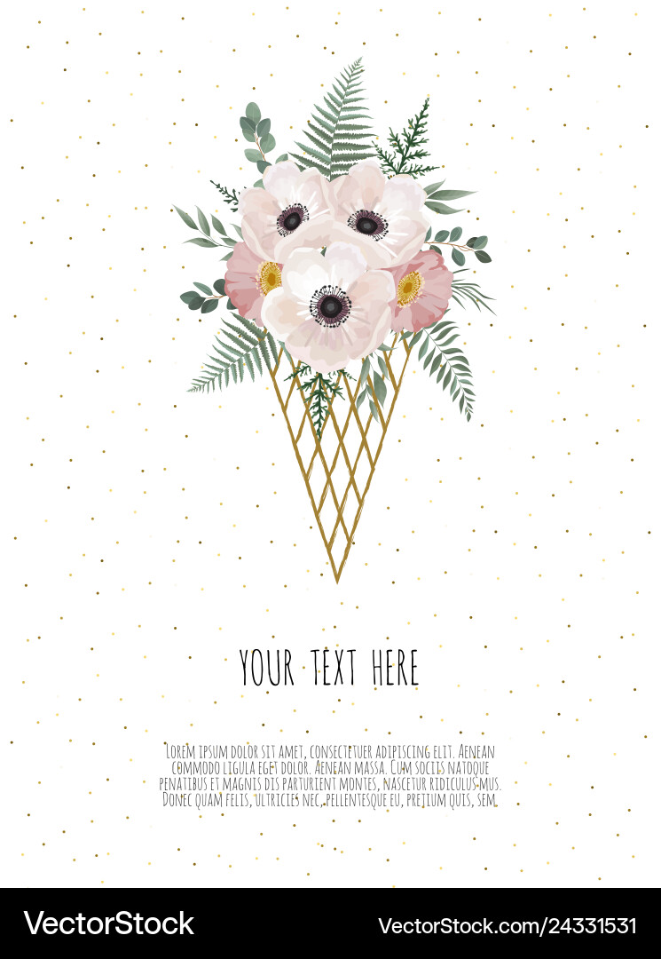 Floral design card greeting postcard Royalty Free Vector