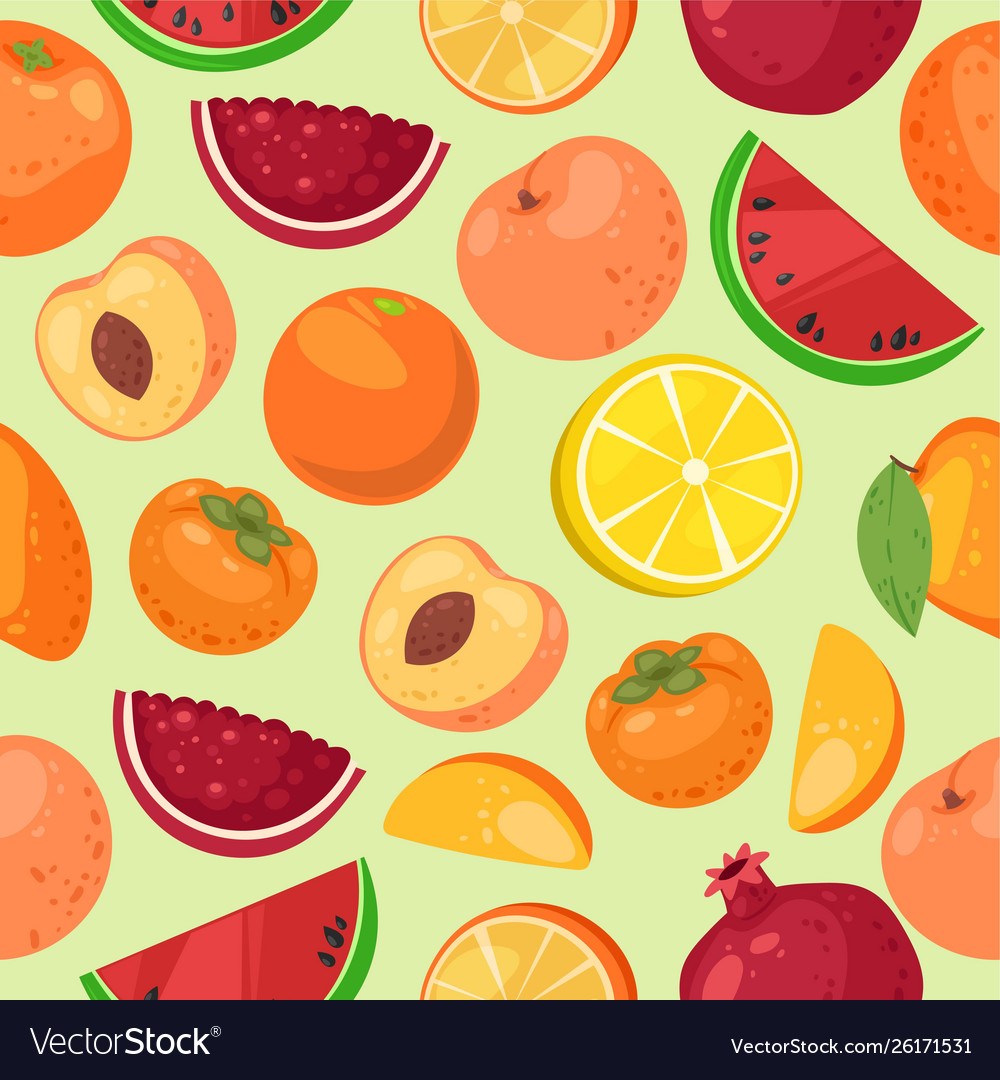 Fruit seamless pattern Royalty Free Vector Image