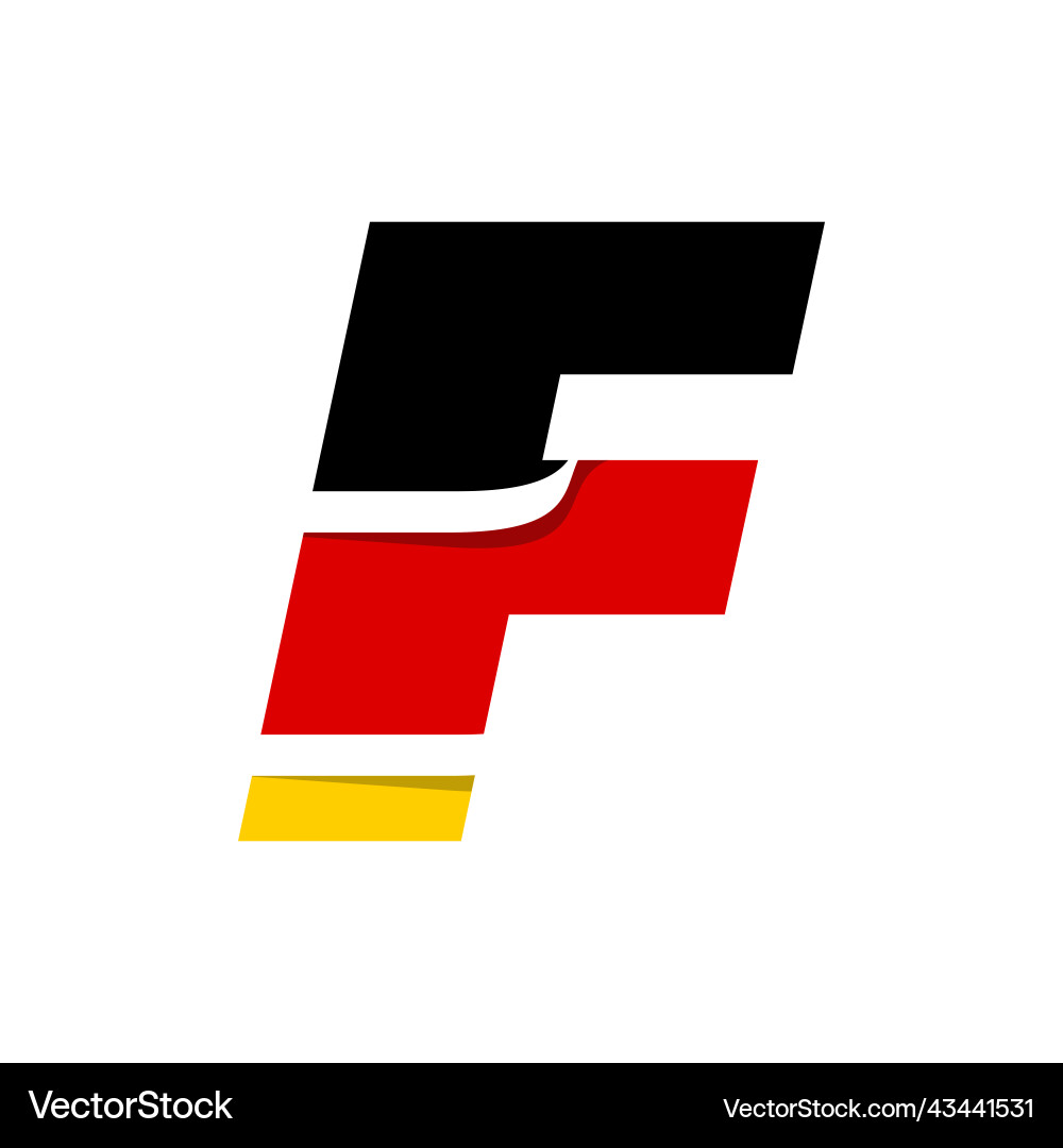 German alphabet flag f Royalty Free Vector Image