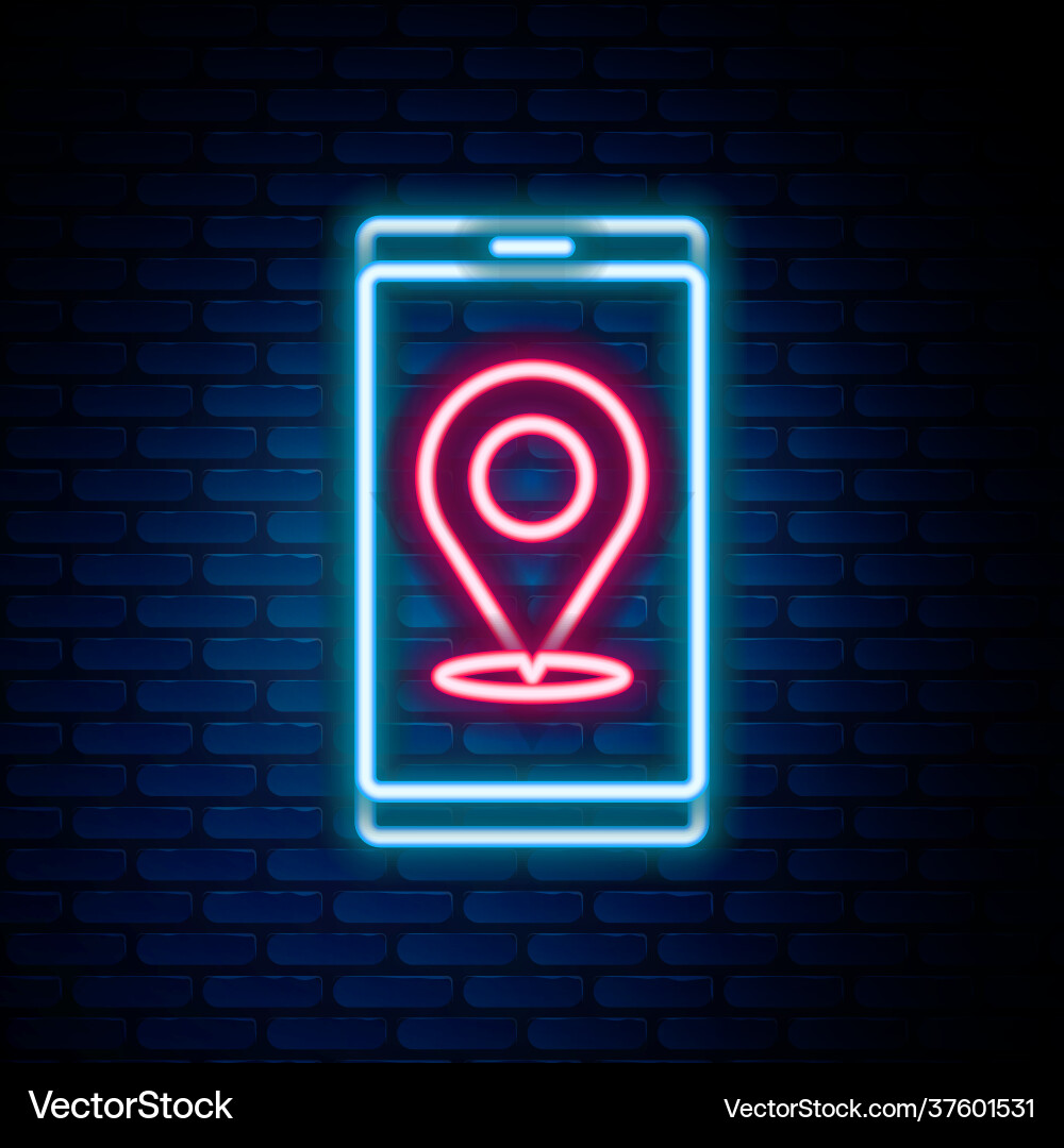 Glowing neon line infographic city map Royalty Free Vector