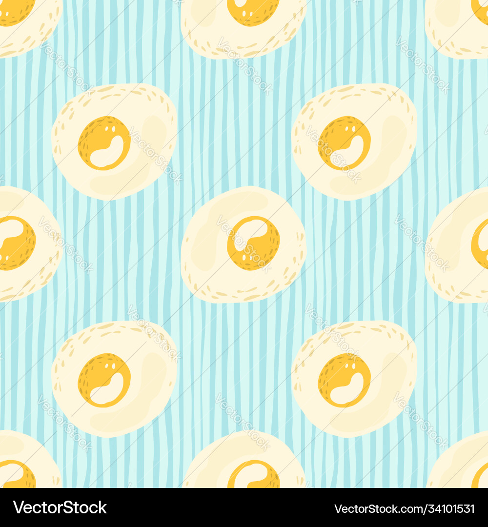 Hand drawn seamless meal pattern with eggs Vector Image