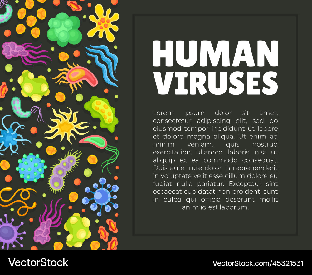 Human viruses banner with space for text virology Vector Image