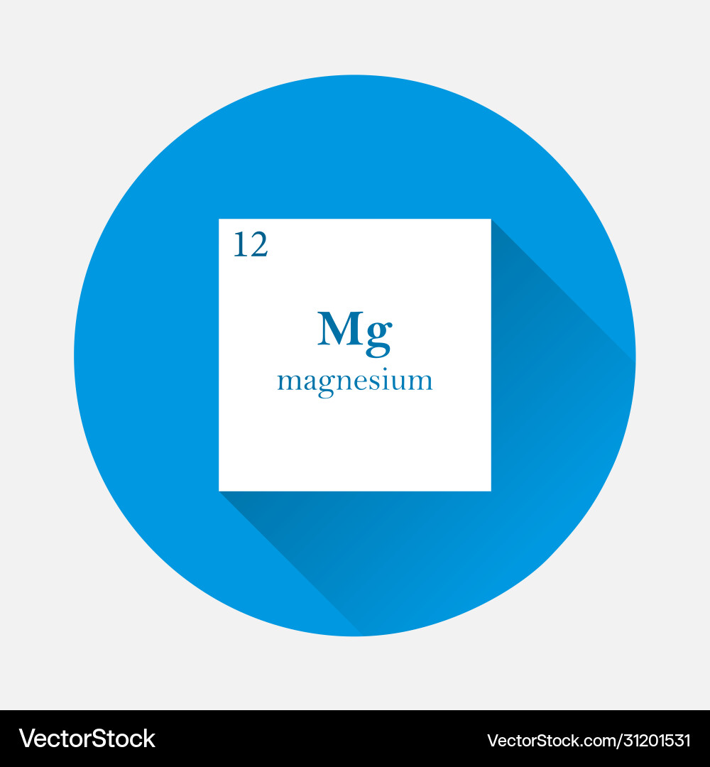 Magnesium chemical element icon on blue Royalty Free Vector