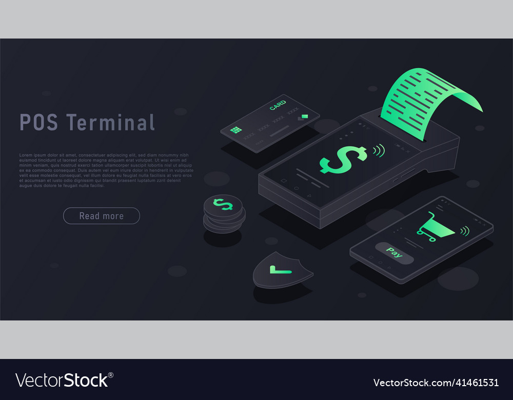 Pos terminal business Royalty Free Vector Image